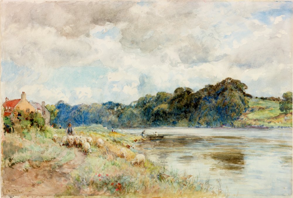 On the Coquet by Ernest Albert Waterlow: Fine art print