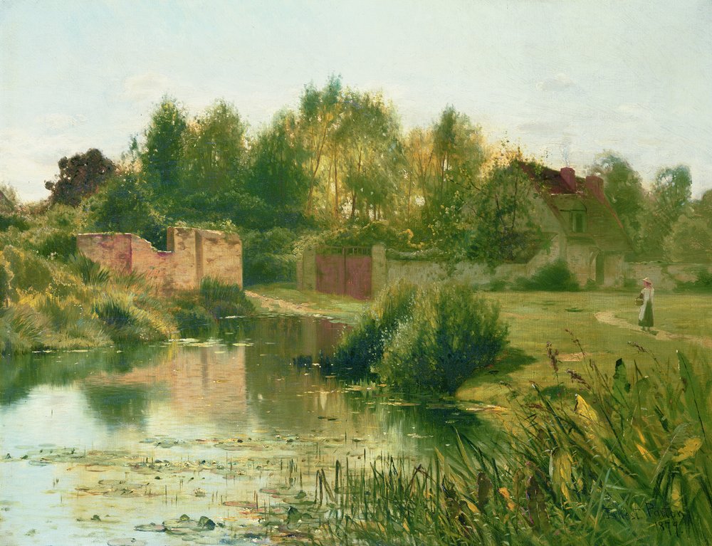 The Village Pond by Ernest Parton: Buy fine art print