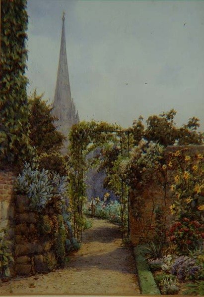 A Salisbury Garden by Ernest Arthur Rowe: Fine art print