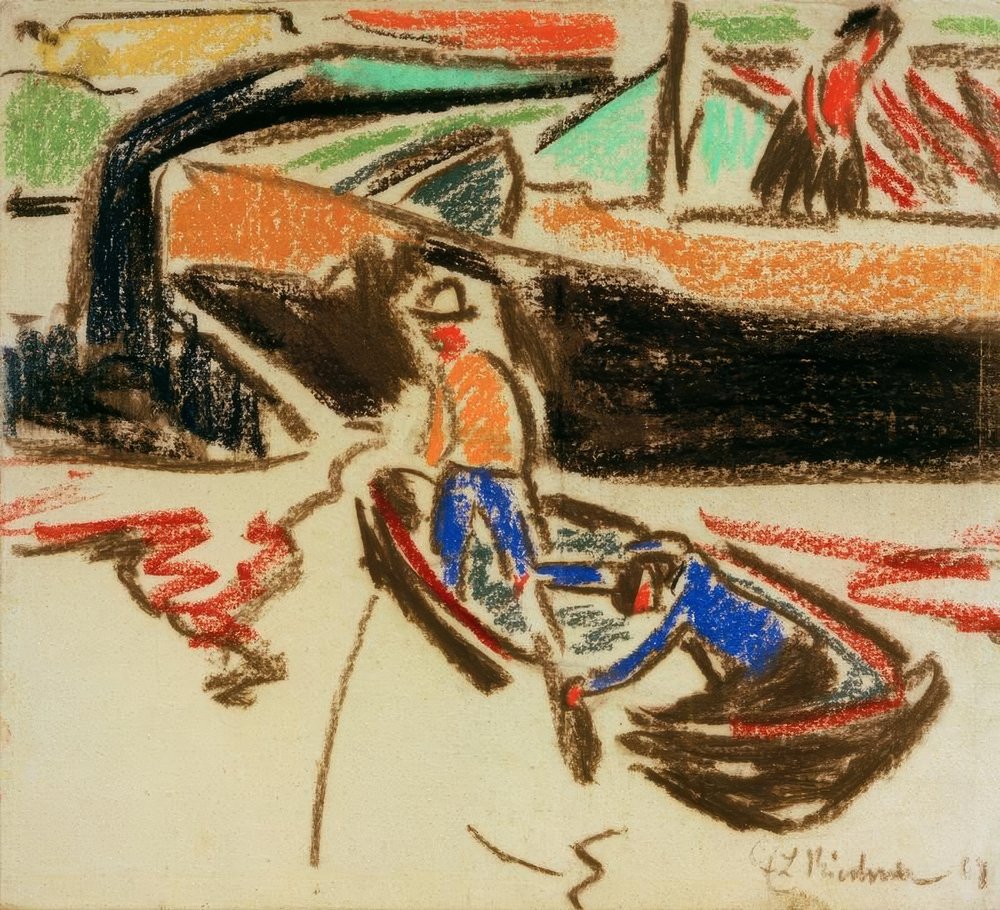 Barge and Dinghy by Ernst Ludwig Kirchner: Fine art print