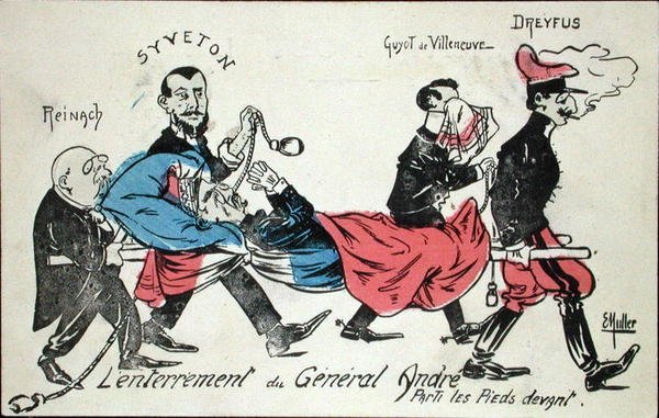Burial of General Andre, carried out feet first by Joseph Reinach ...
