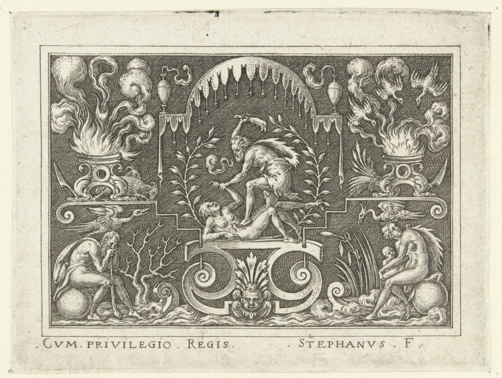 Cain Kills Abel, Flat Decorations with Scenes from the Old Testament in ...