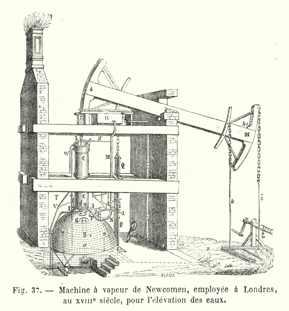 Newcomen Steam Engine, Used in London in the 18th Century for Water ...