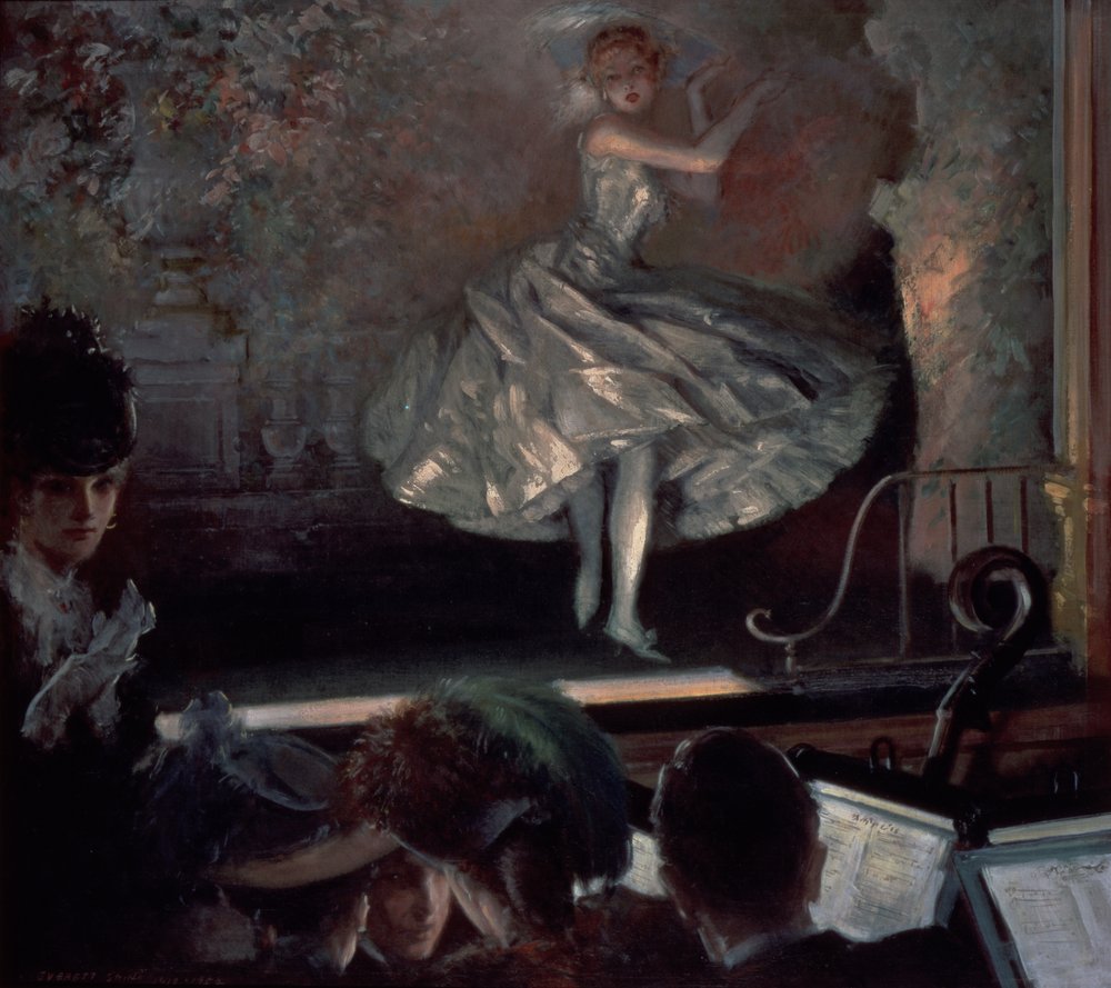 Dancer in White before the Footlights by Everett Shinn