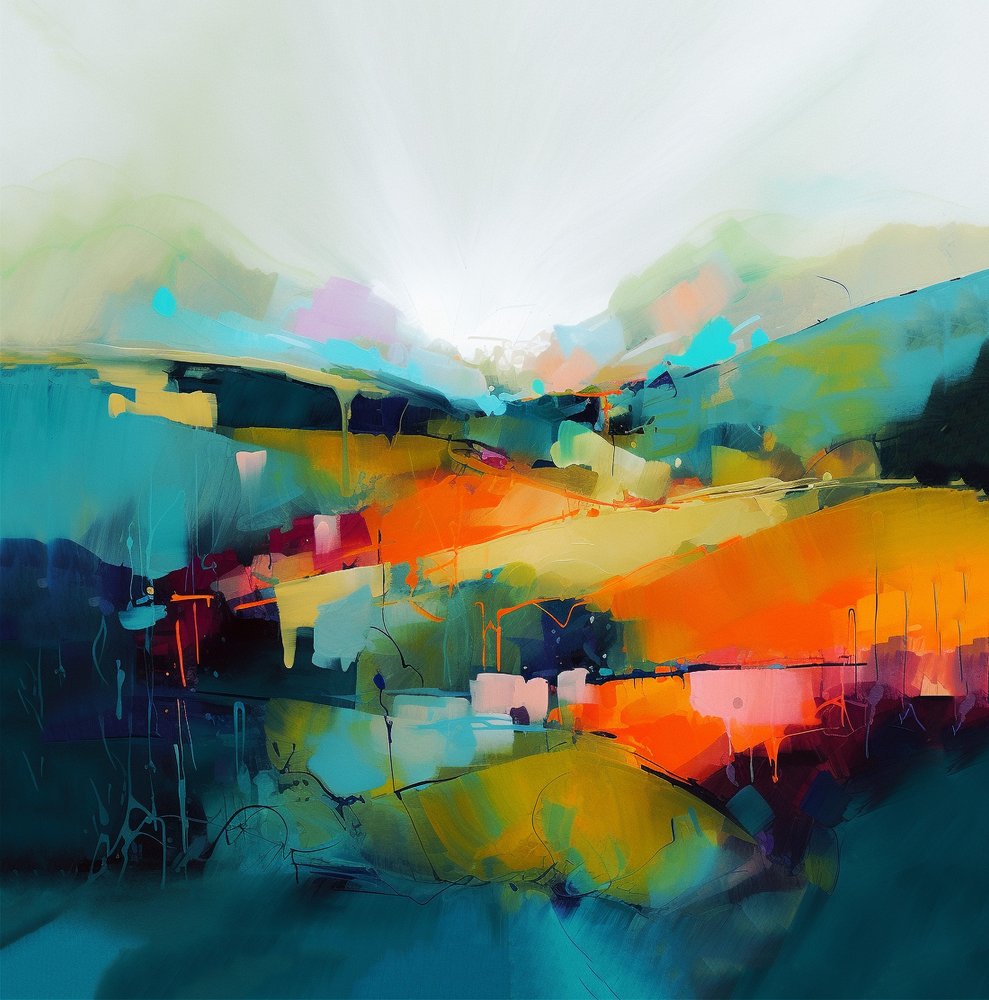 Modern abstract landscape by F. Abderrahim: Fine art print