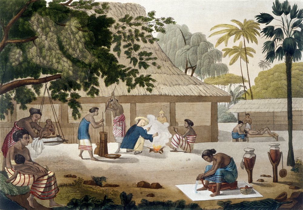 Domestic Life in Kupang, Timor, plate 10 from 'Le Costume Ancien et ...