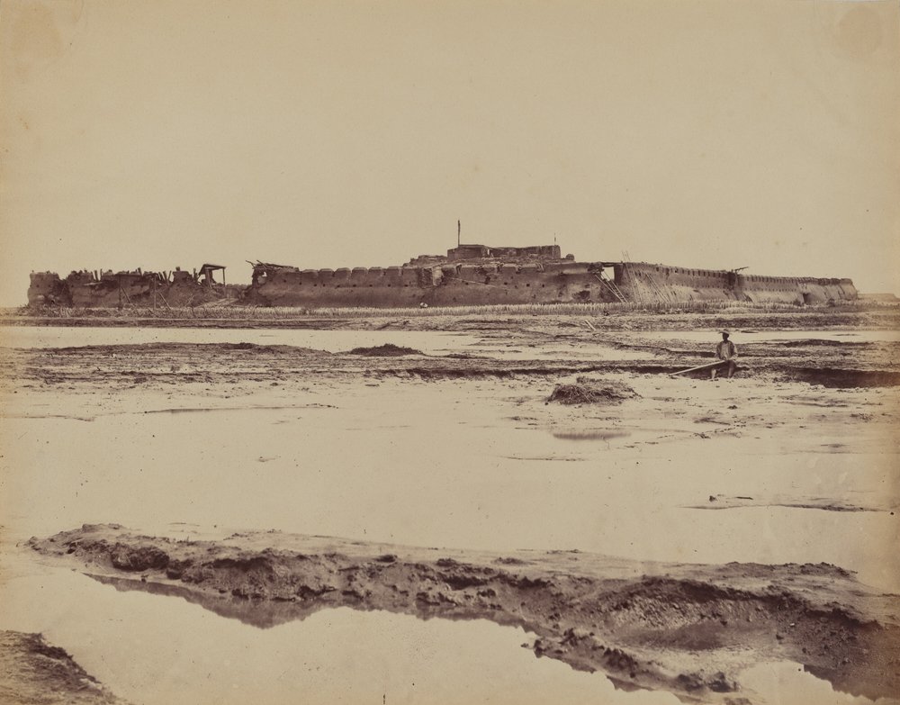 Exterior of North Taku Fort on Peiho River, Showing the English and ...
