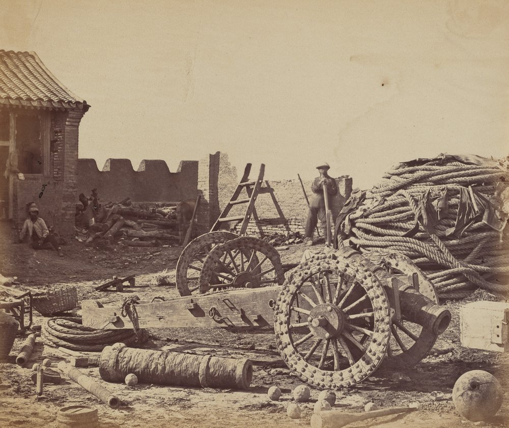 Interior of Pehtang Fort Showing the Magazine and Wooden Gun