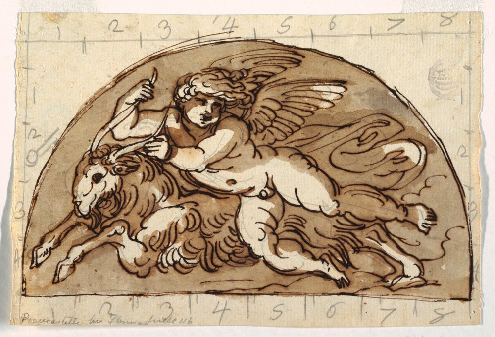 Capricorn, Lunette for Ceiling of the Sala Ottagonale, Palazzo Milzetti ...