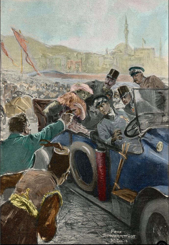 Assassination of Franz Ferdinand (1863-1914) Archduke of Austria, and ...