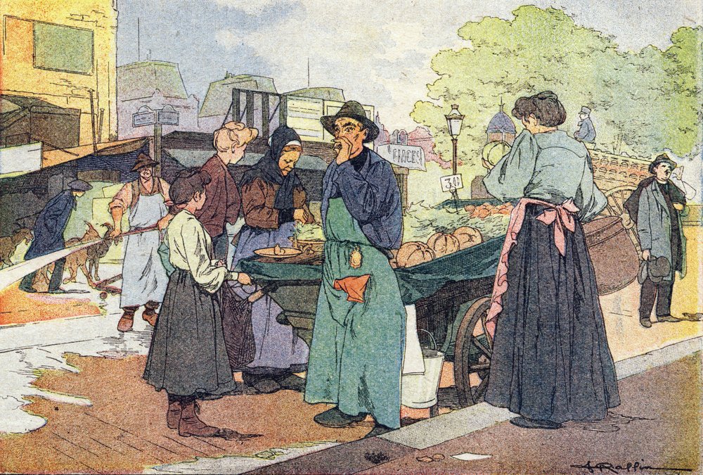 The Four-Season Merchant, in Imagier de l'Enfance, c.1900 (engraving)