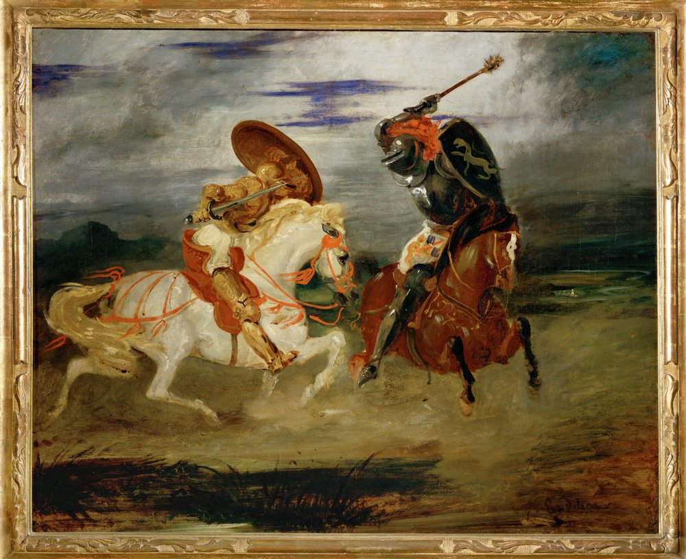 A Fight Between Knights by Ferdinand Victor Eugene Delacroix