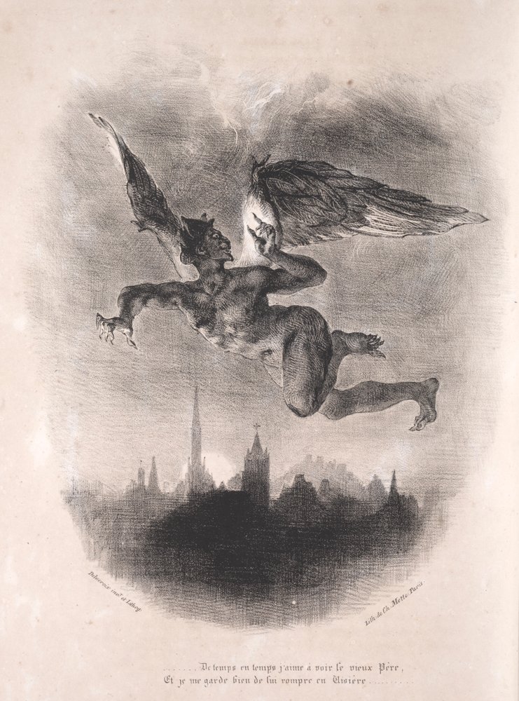 Illustrations for Faust: Mephistopheles in the Air, 1828