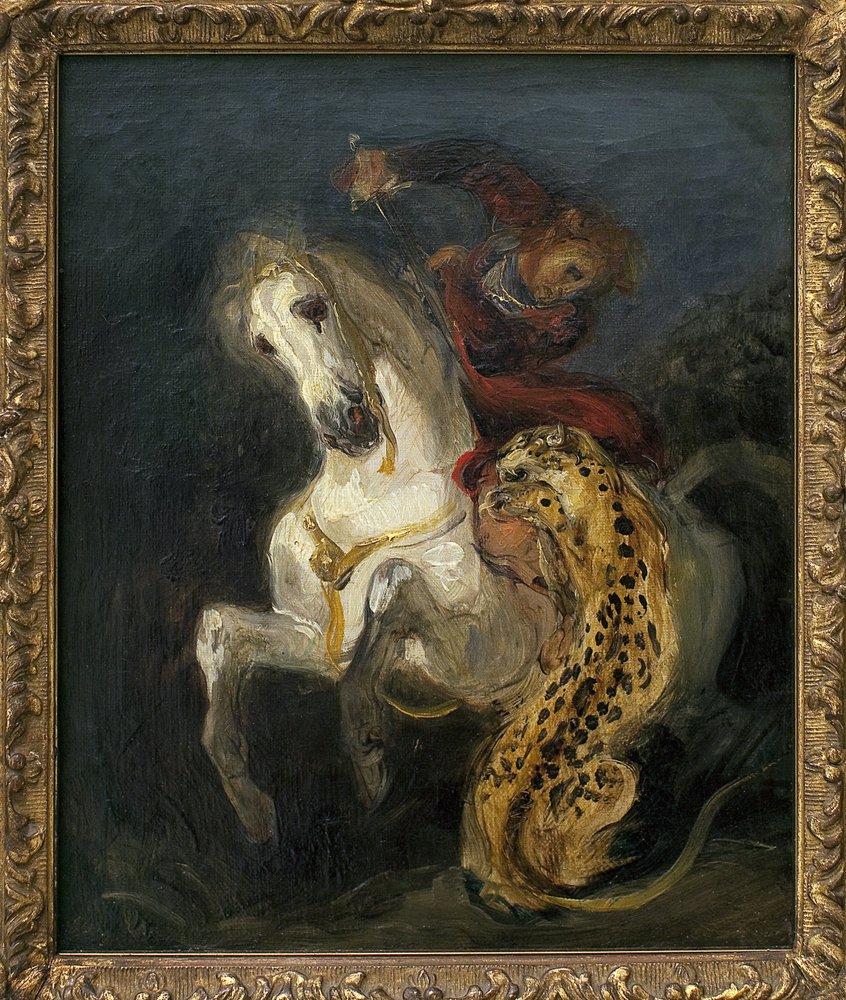 Jaguar attacking a rider