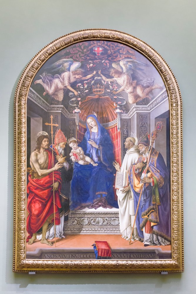 Madonna and Child Enthroned with St John the Baptist and Saints, Known ...