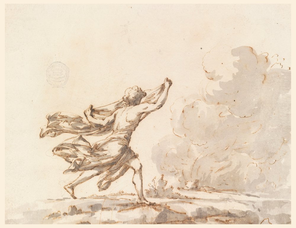 A Young Man Running Toward a Fire, mid-18th century