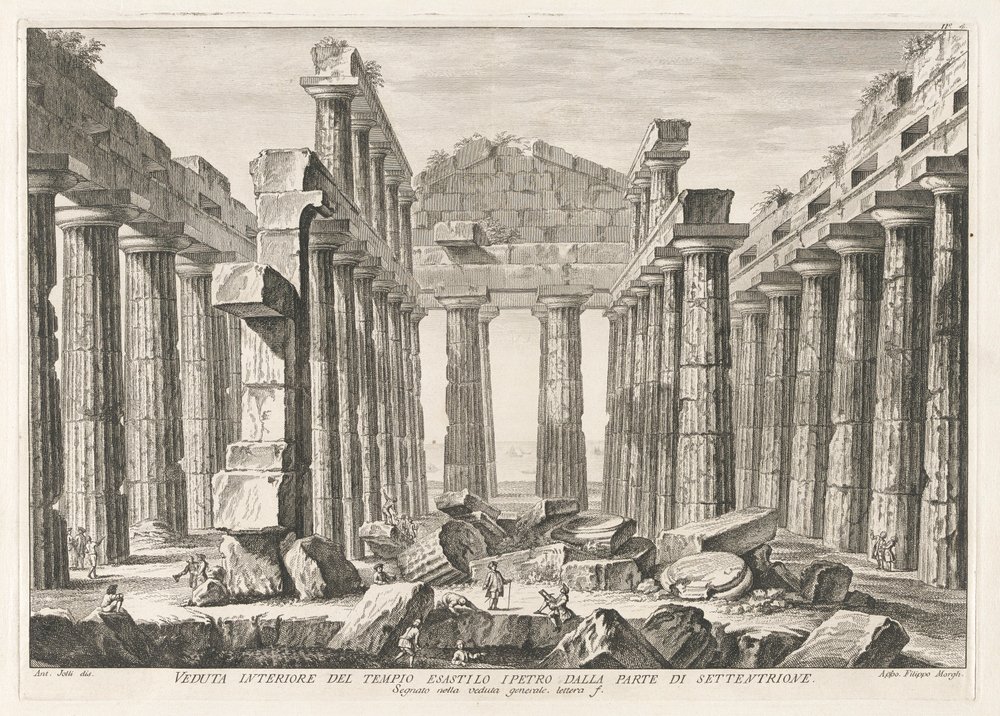 Interior View of the Hexastyle Hypaethral Temple from the North, from ...