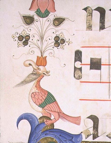Grotesque Bird with Human Head, (detail)