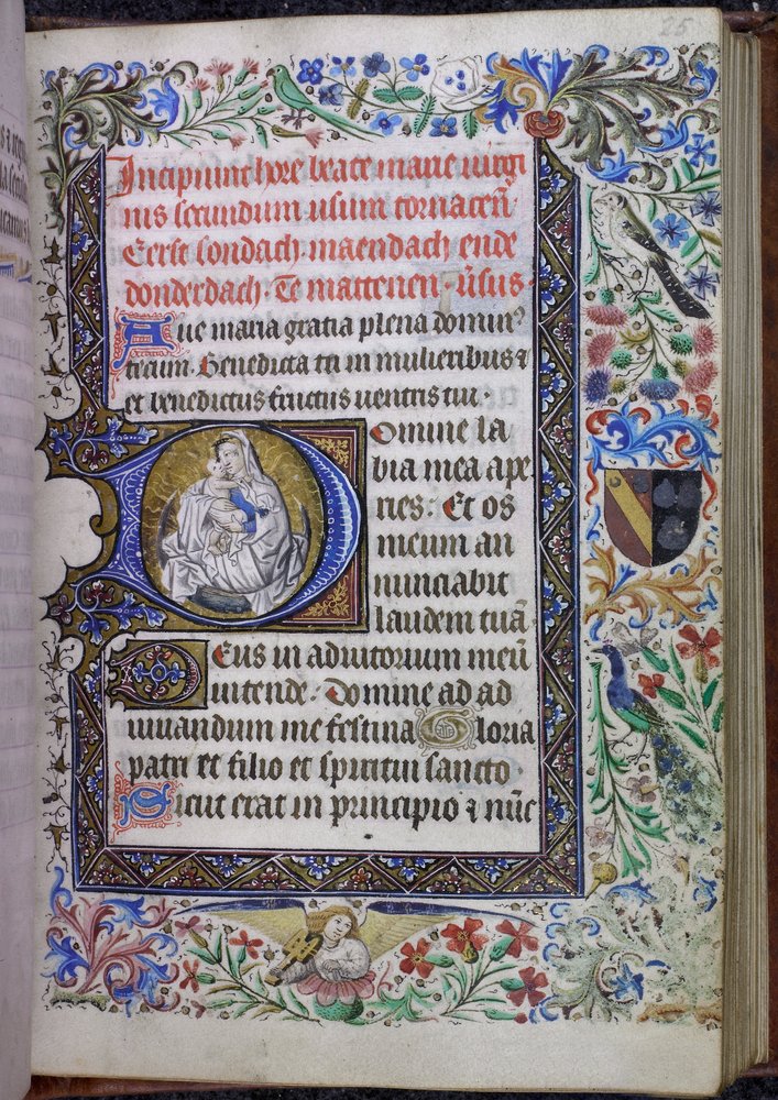 Historiated Initial with the Virgin and Child, Book of Hours, Use of ...