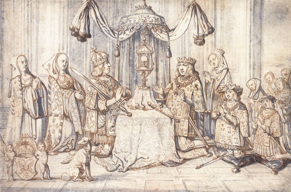 Portraits of Emperor Maximilian I, His Wife, Daughter, Son and Others ...