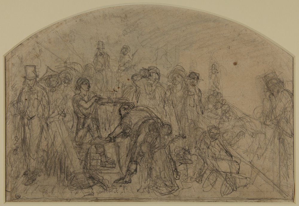 First Rough Sketch For 'Work' (Compositional Sketch For The Figures)
