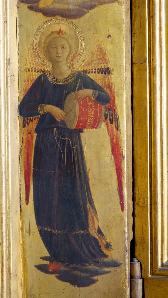 Angel beating a Drum (detail) by Fra Angelico