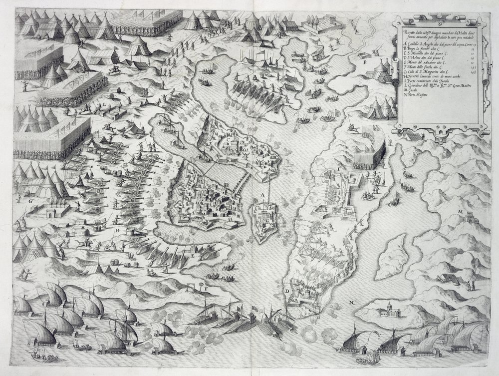 Malta Besieged by the Infidel (from 'Della Architettura Militare')