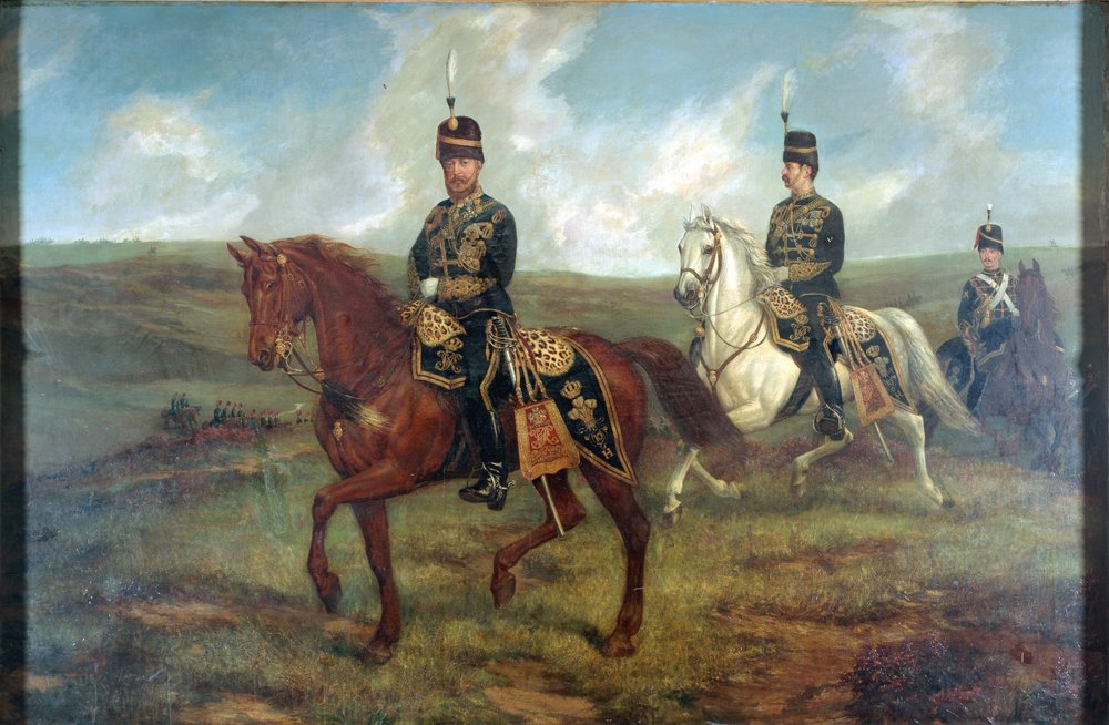 The Prince of Wales with Lieutenant Colonel Valentine Baker reviewing ...