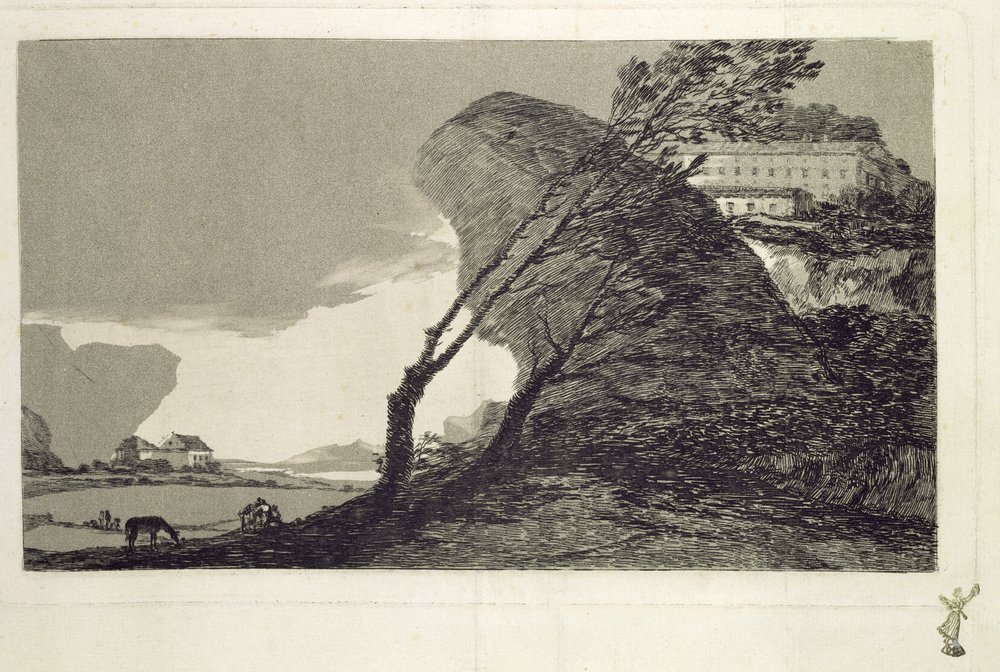 Landscape with Large Rocks, Buildings and Trees, before 1810