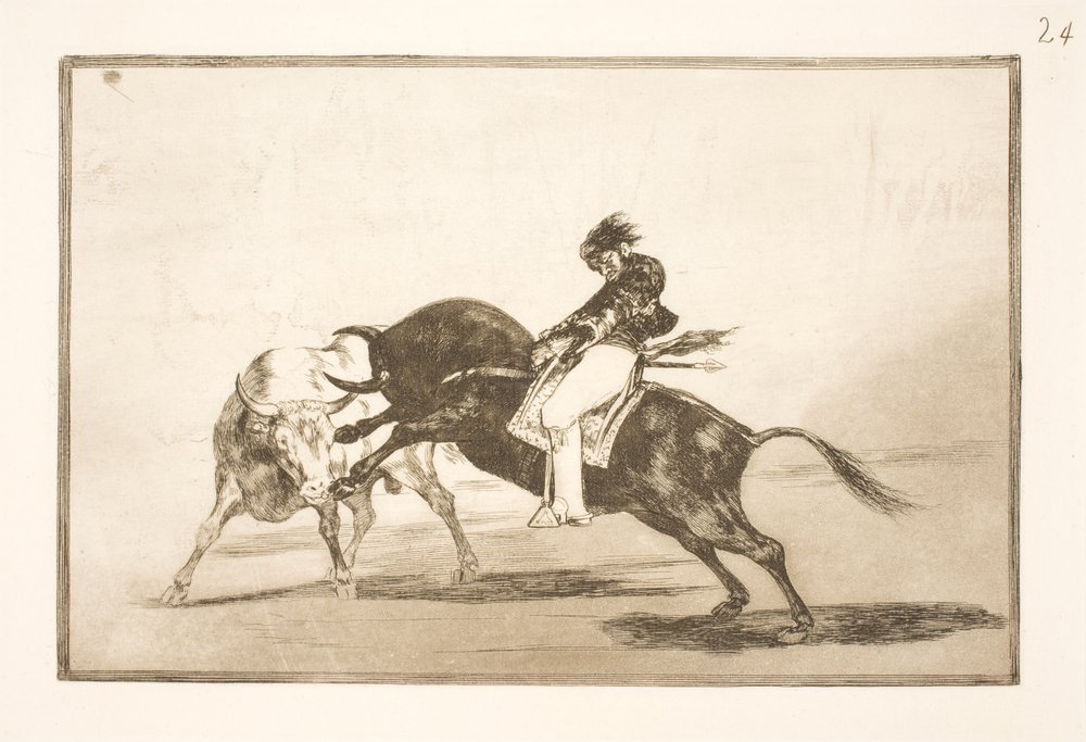 The Same Ceballos, Sitting on the Back of Another Bull, Breaking Short ...