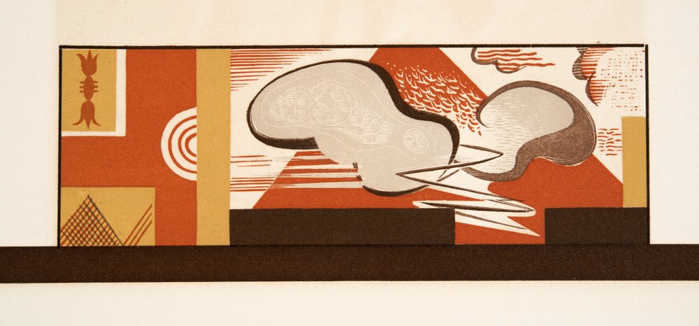 Graphic illustration from Prometheus Bound by Aeschylus, pub. 1941