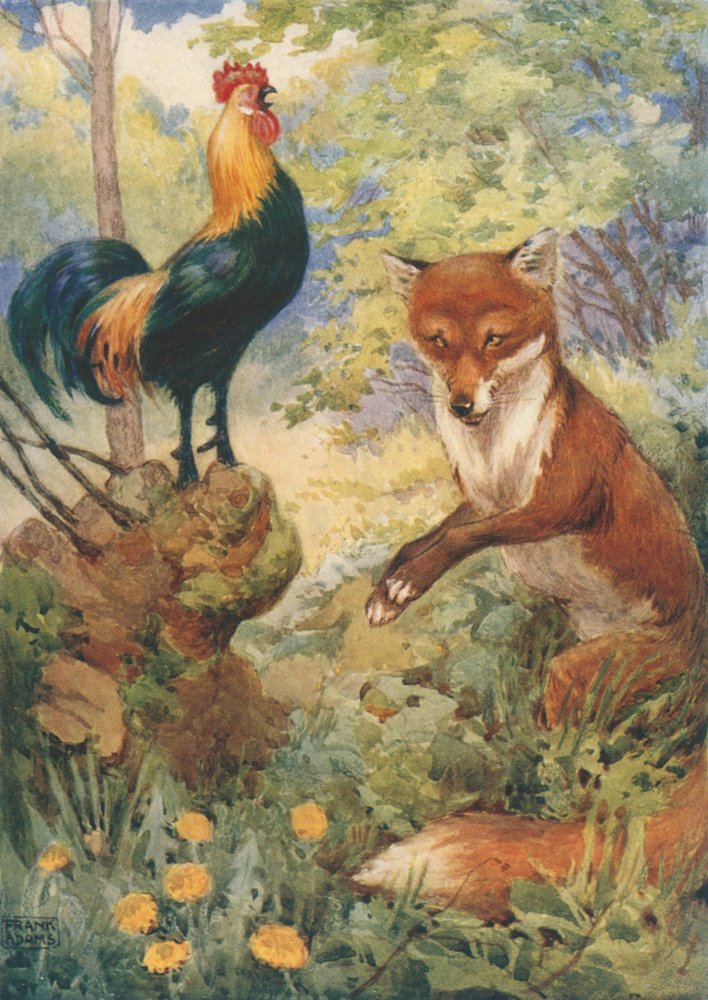 Chanticleer and Dan Russell, from The Canterbury Tales by Geoffrey Chaucer