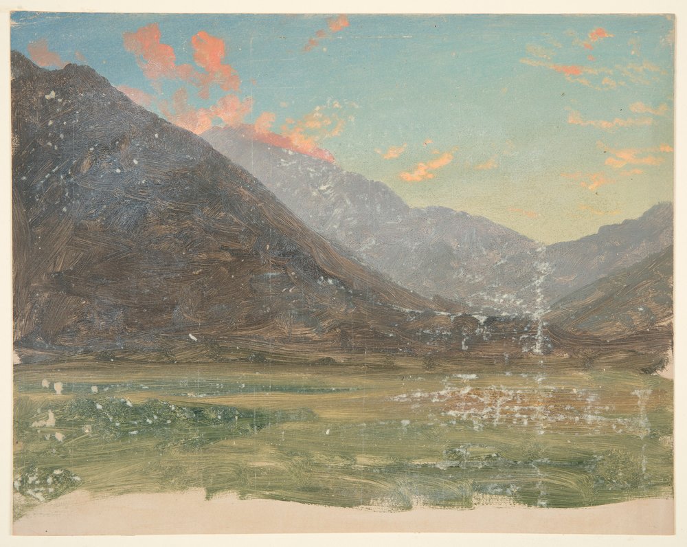 Deep Valley, with Sunset-lit Clouds by Frederic Edwin Church
