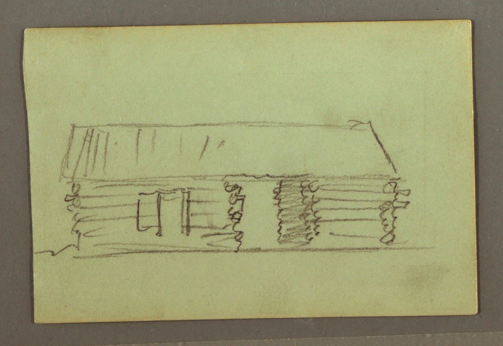 Log cabin, possibly 1856 by Frederic Edwin Church