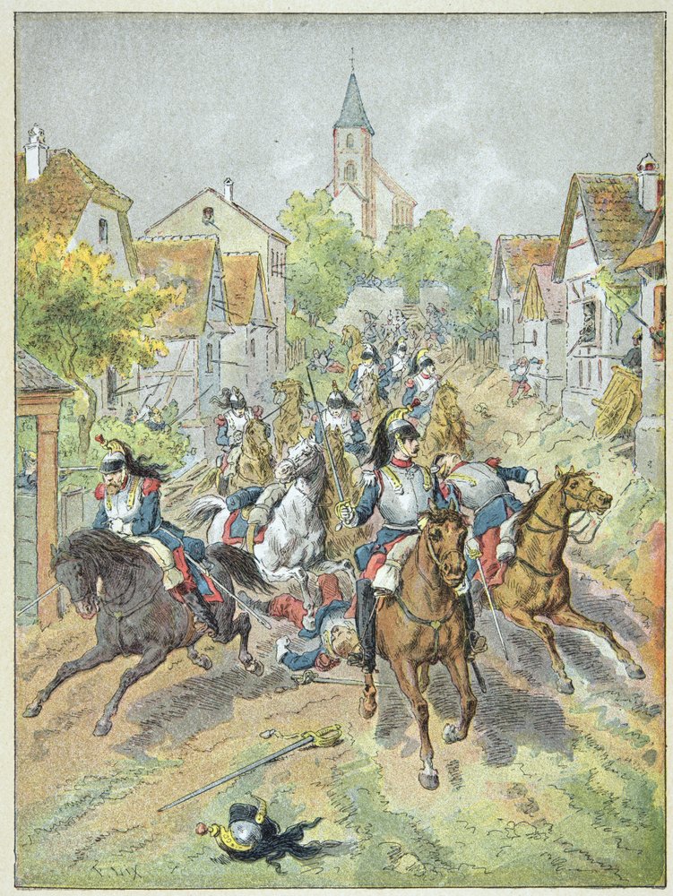 Charge of the French Cuirassiers during the Battle of Reichshoffen ...