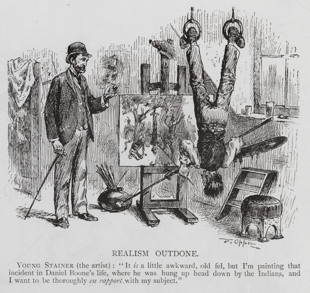 Artist painting Daniel Boone captured by Native Americans and hung ...