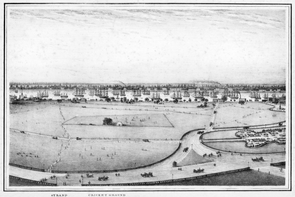 Strand and Cricket Ground, Panorama of Calcutta, India