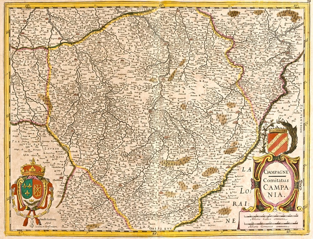 Map of the Count of Champagne (France) by Frederick de Wit