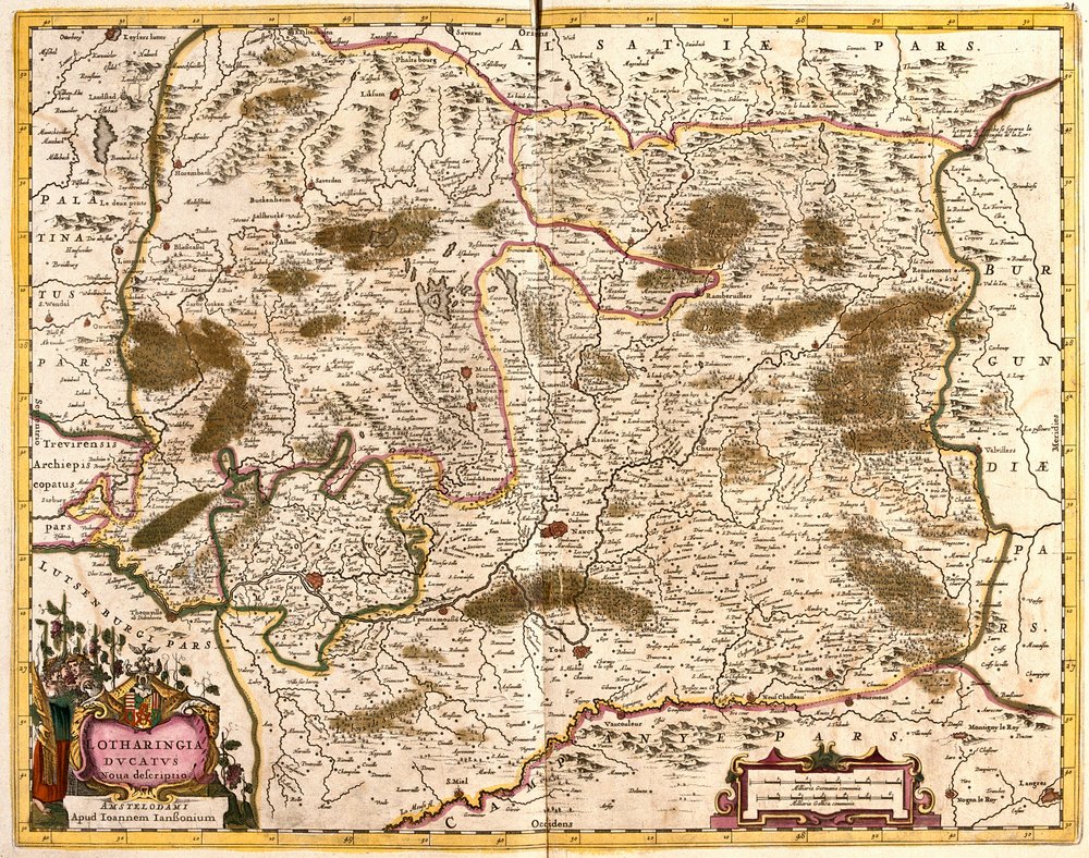 Map of the Duchy of Lorraine, France by Frederick de Wit