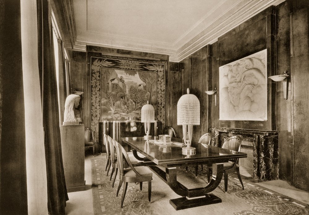 Dining Room, designed by Jacques-Emile Ruhlmann, from Ensembles ...
