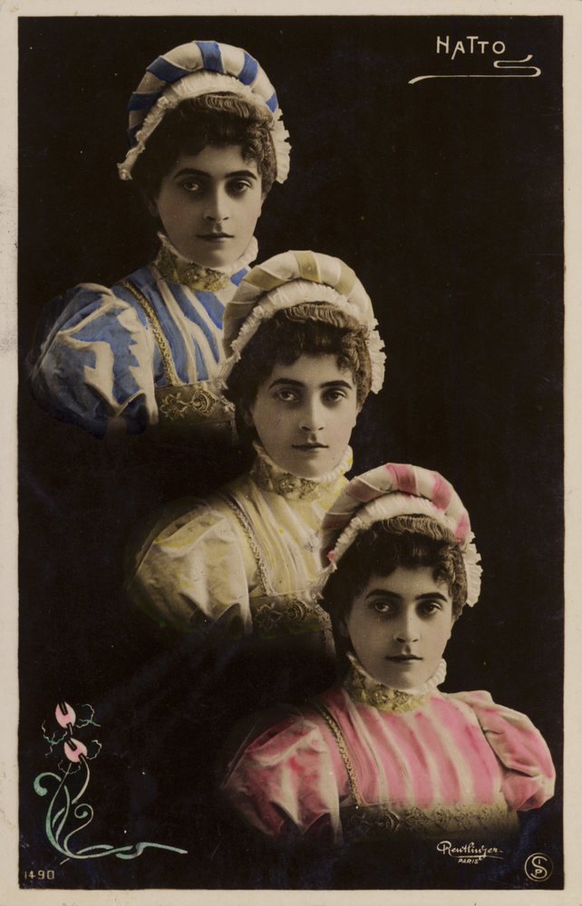 Three identical female heads by French Photographer