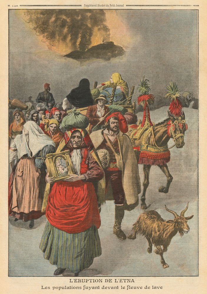Eruption of Mount Etna, illustration from 'Le Petit Journal ...