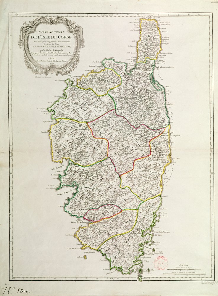 Map of Corsica by French School: Buy fine art print