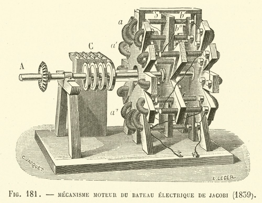 Motor Mechanism of Jacobi's Electric Boat, 1839