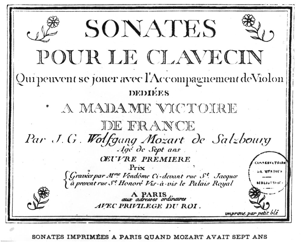 Title Page for 'Sonates pour le clavecin' dedicated to Madame Victoire ...