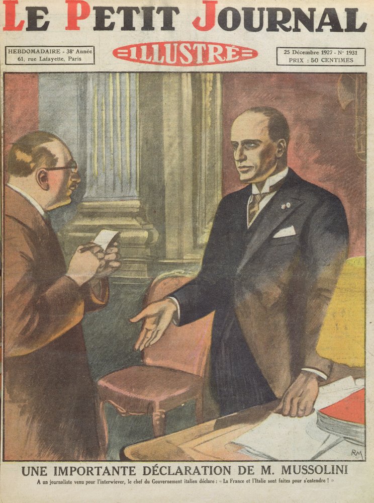 An Important Declaration by Benito Mussolini from Le Petit Journal ...