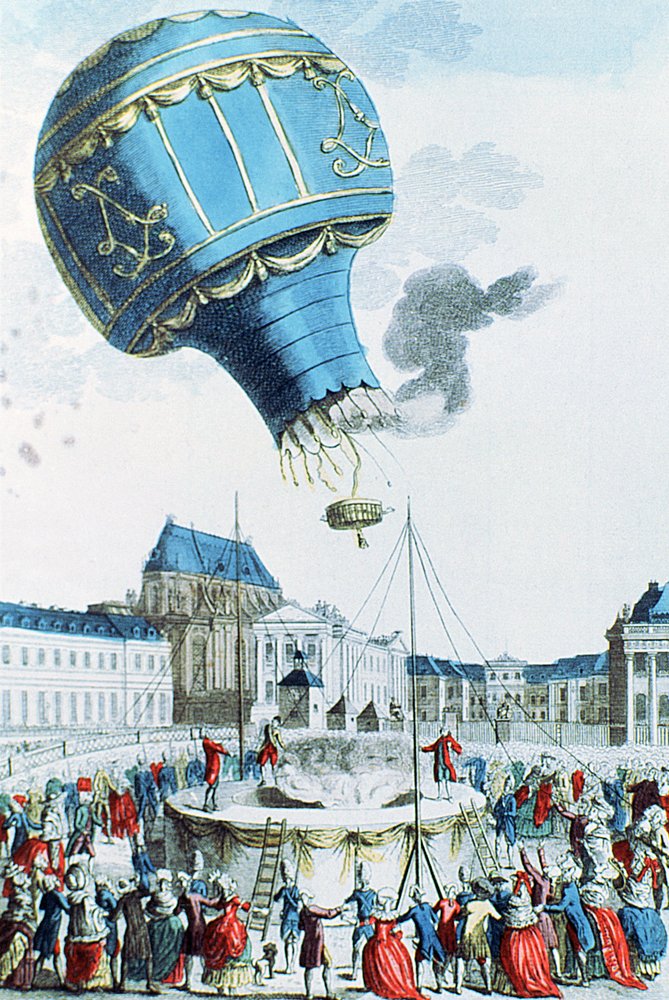 Ascent of the Montgolfier Brothers' Hot-Air Balloon Before the Royal ...