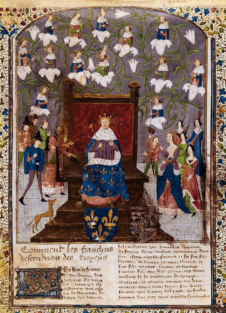 Charles VII with the Genealogical Tree of the House of Valois, from the ...