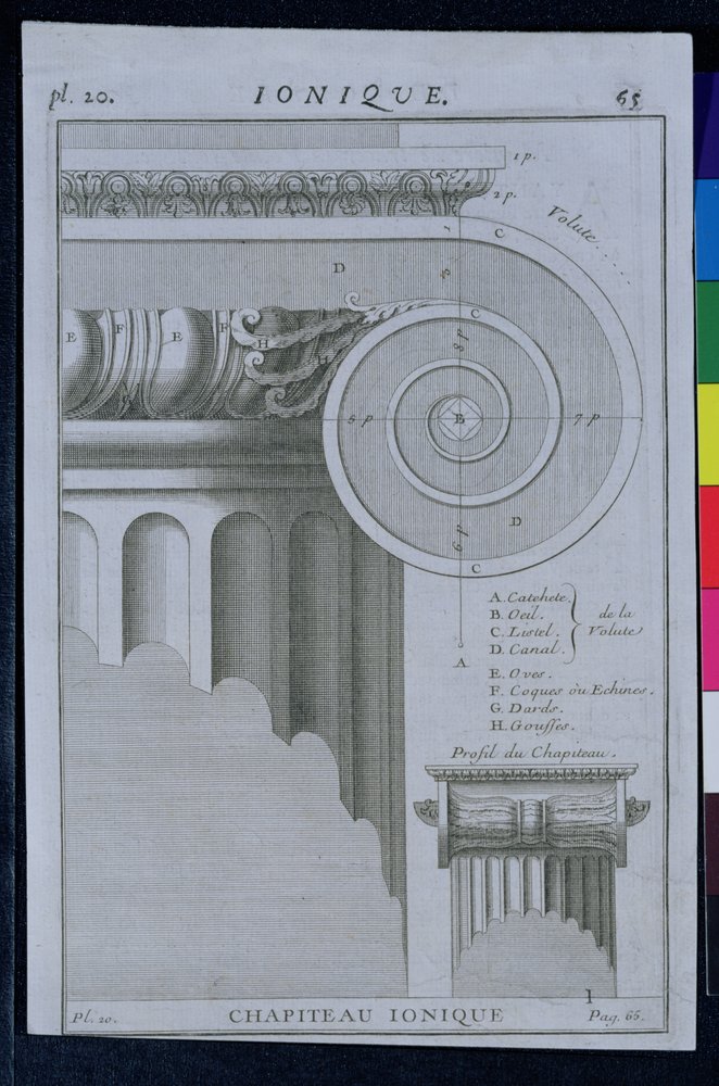 Design for the Capital of an Ionic Column by French School