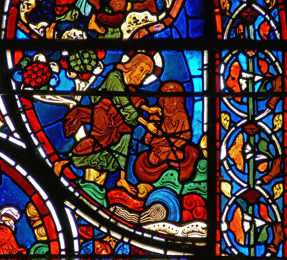 Detail from a Window Depicting the Parable of the Good Samaritan: God ...